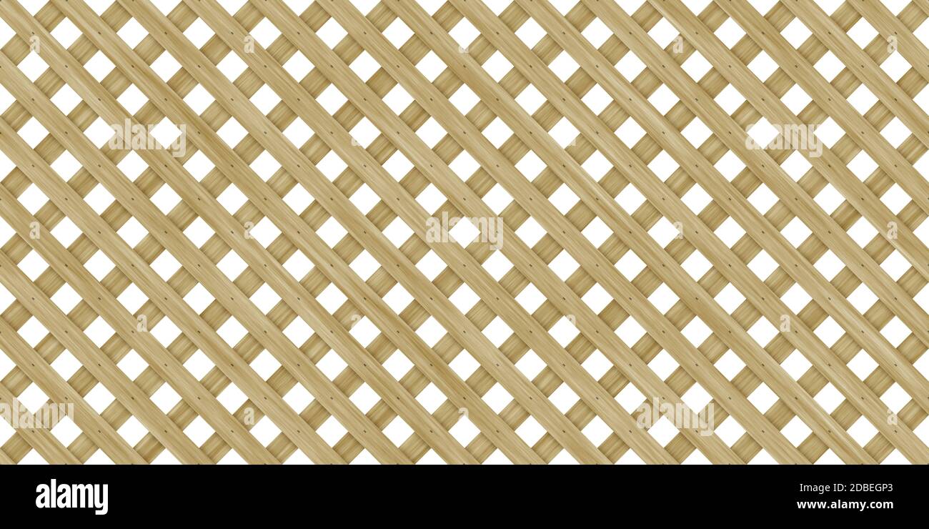 Seamless Wood Lattice Background. Diagonal Wooden Planks Fence Panel ...