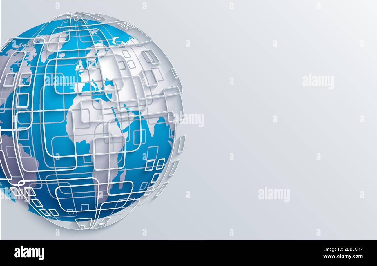 Vector modern techology concept background. global world backdrop Stock ...