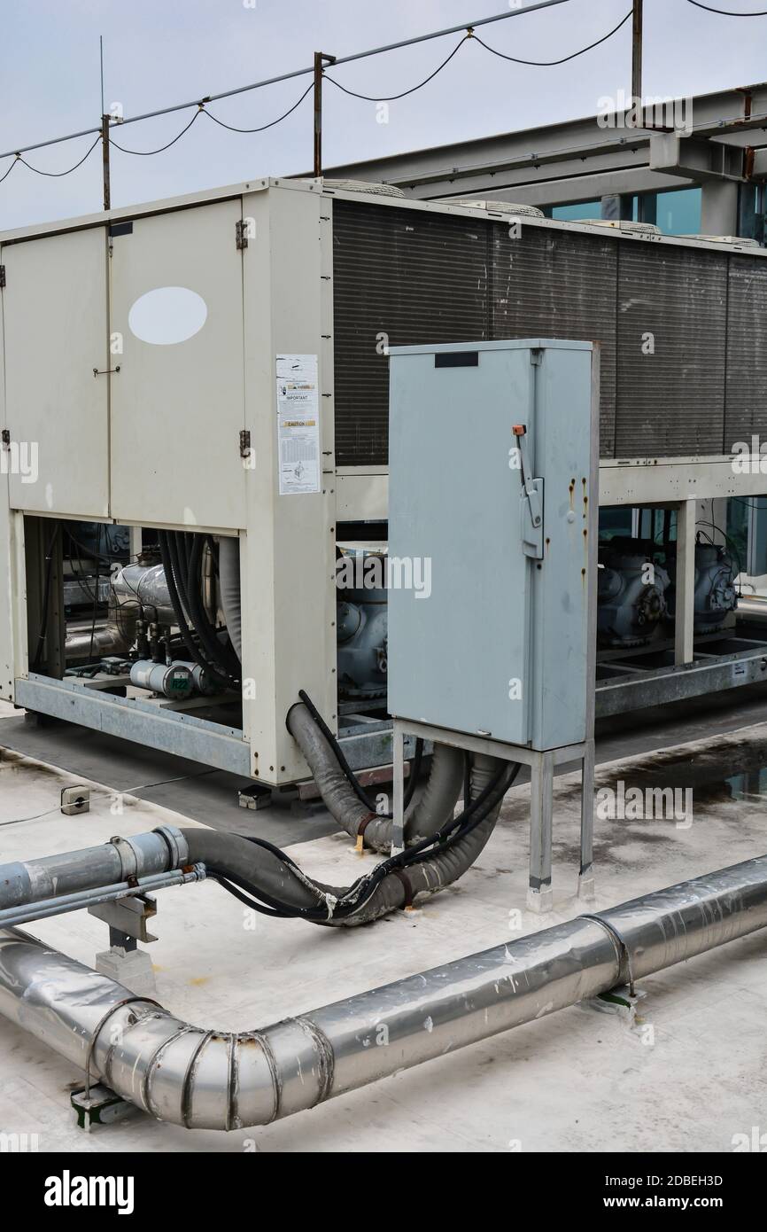 Plumbing for HVAC Air Conditioner Stock Photo - Alamy