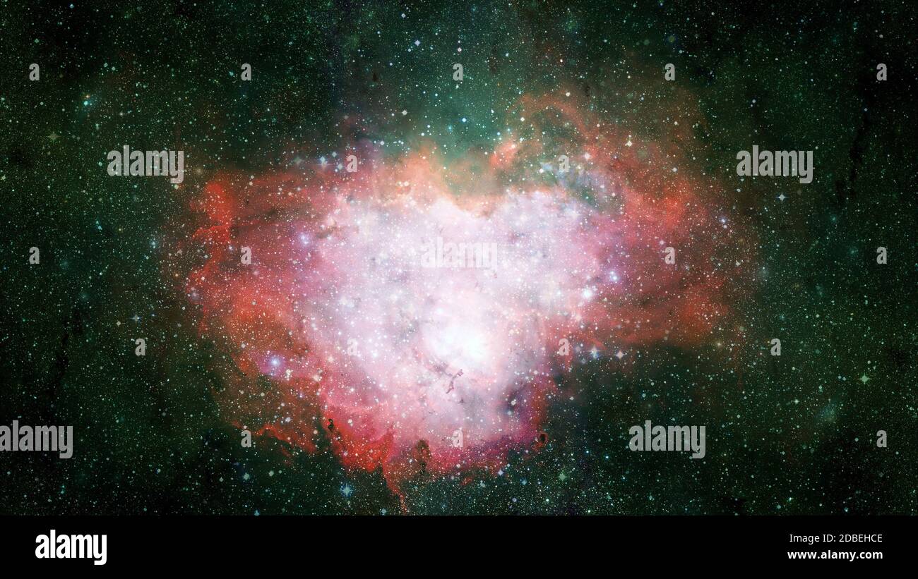 Deep space art. Nebulas, galaxies and stars in beautiful composition ...