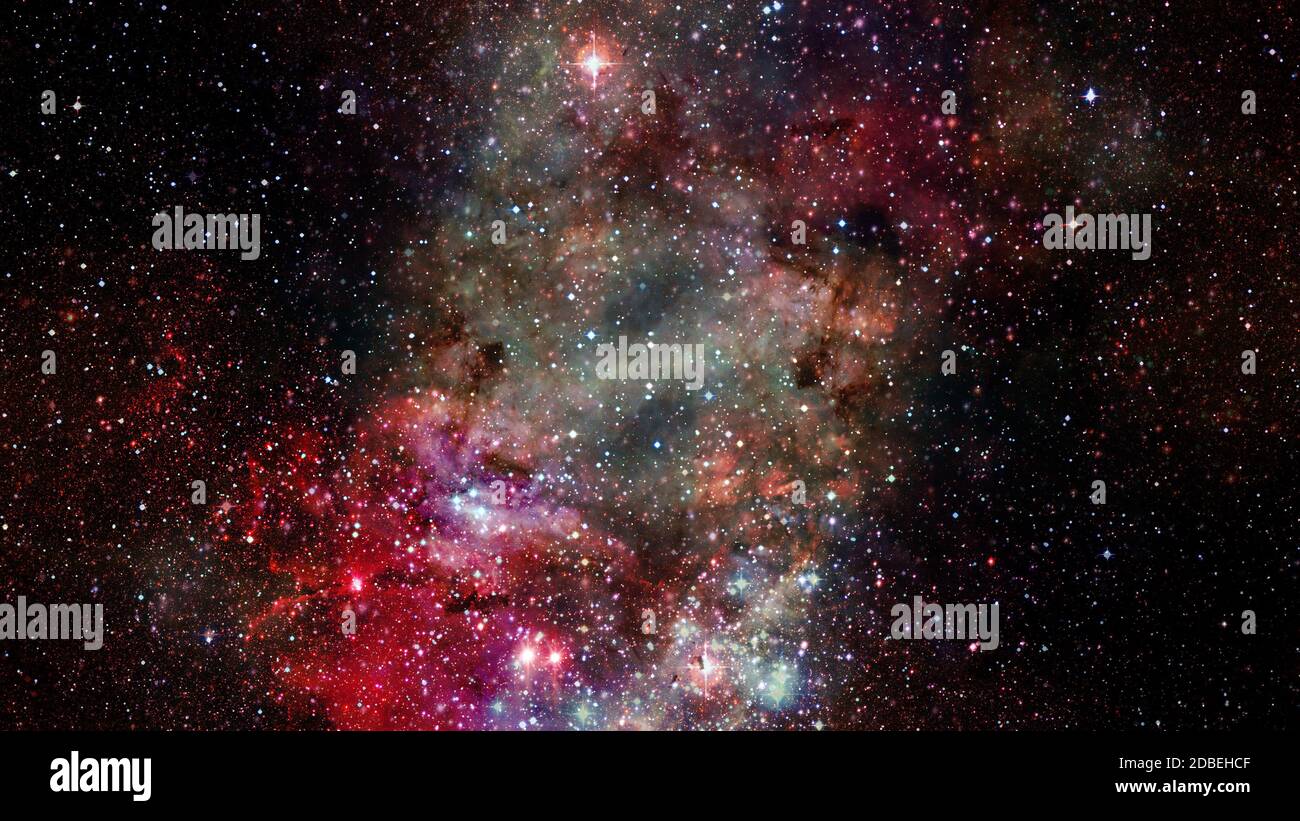 Deep space art. Nebulas, galaxies and stars in beautiful composition ...