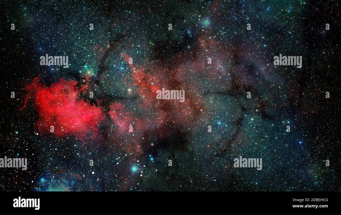 Deep space art. Nebulas, galaxies and stars in beautiful composition ...