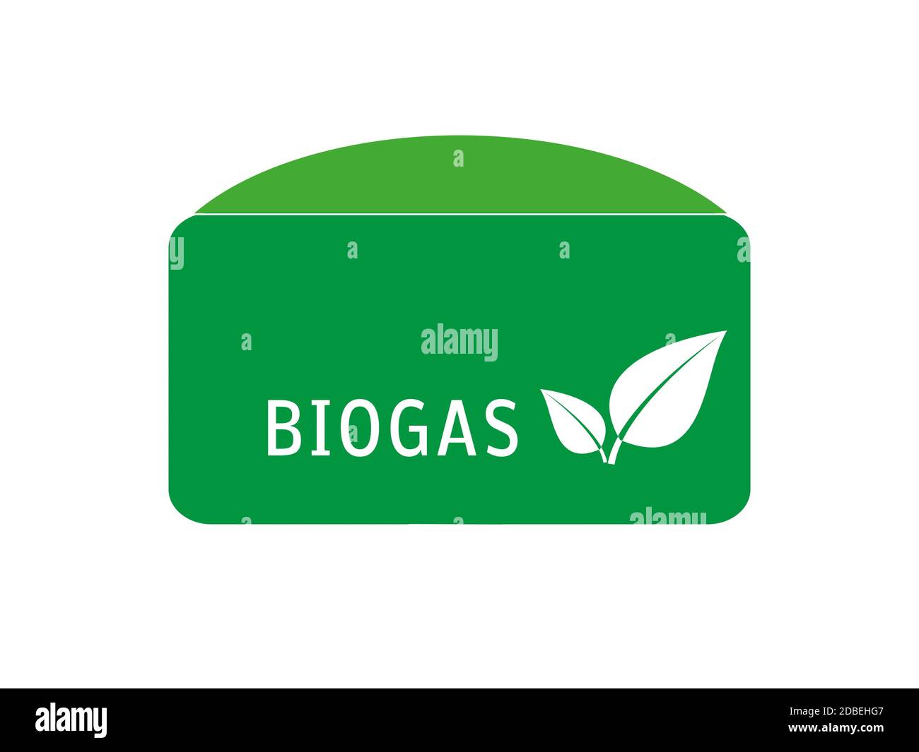 Biogas plant vector with leaves on white background Stock Photo - Alamy