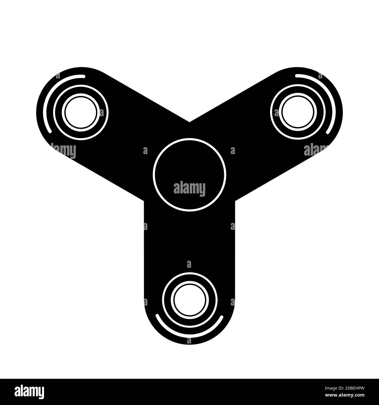 Vector modern spinner black icon on white background. Logo symbol Stock ...