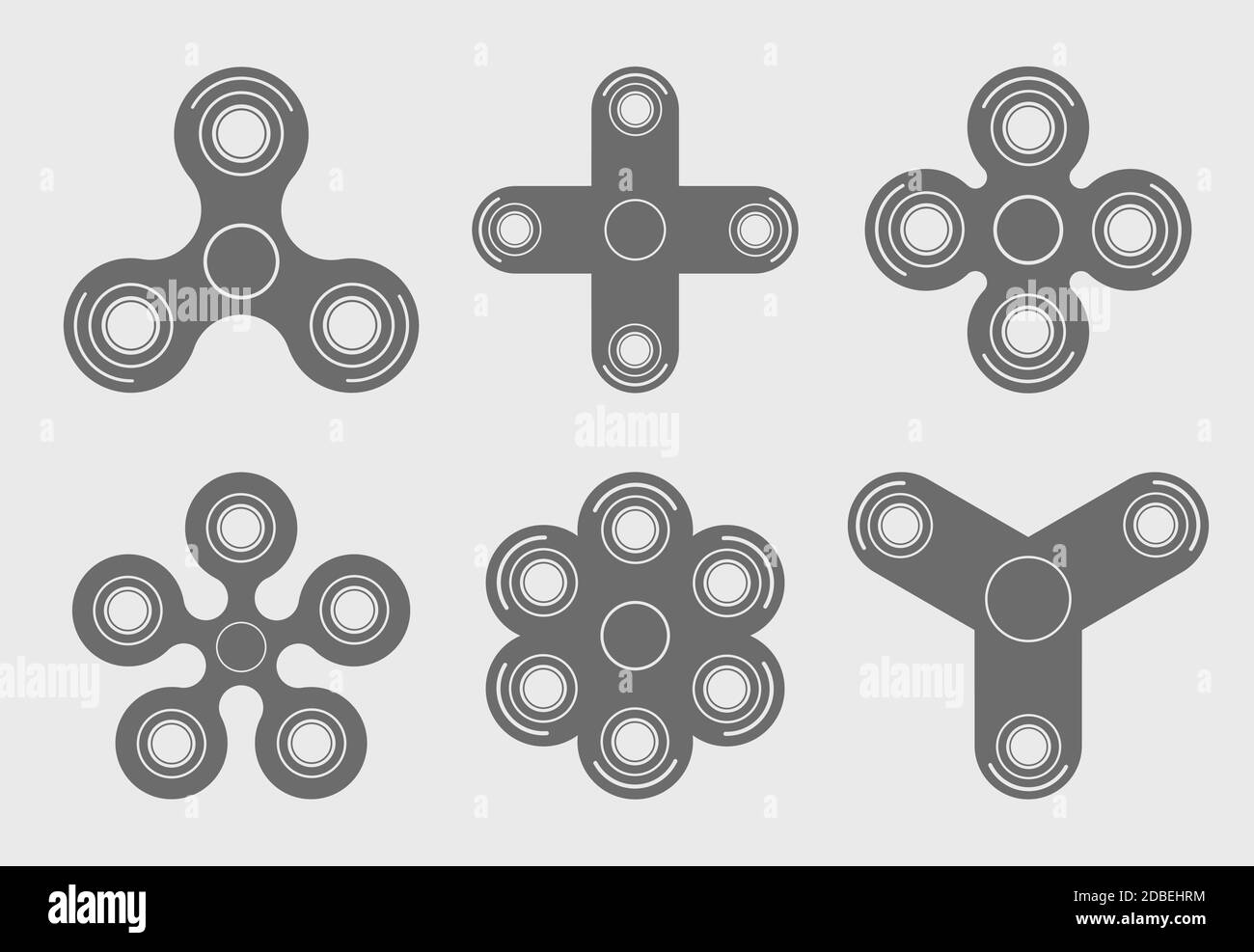 Vector modern spinners set gray icon on white background. Logo symbol ...