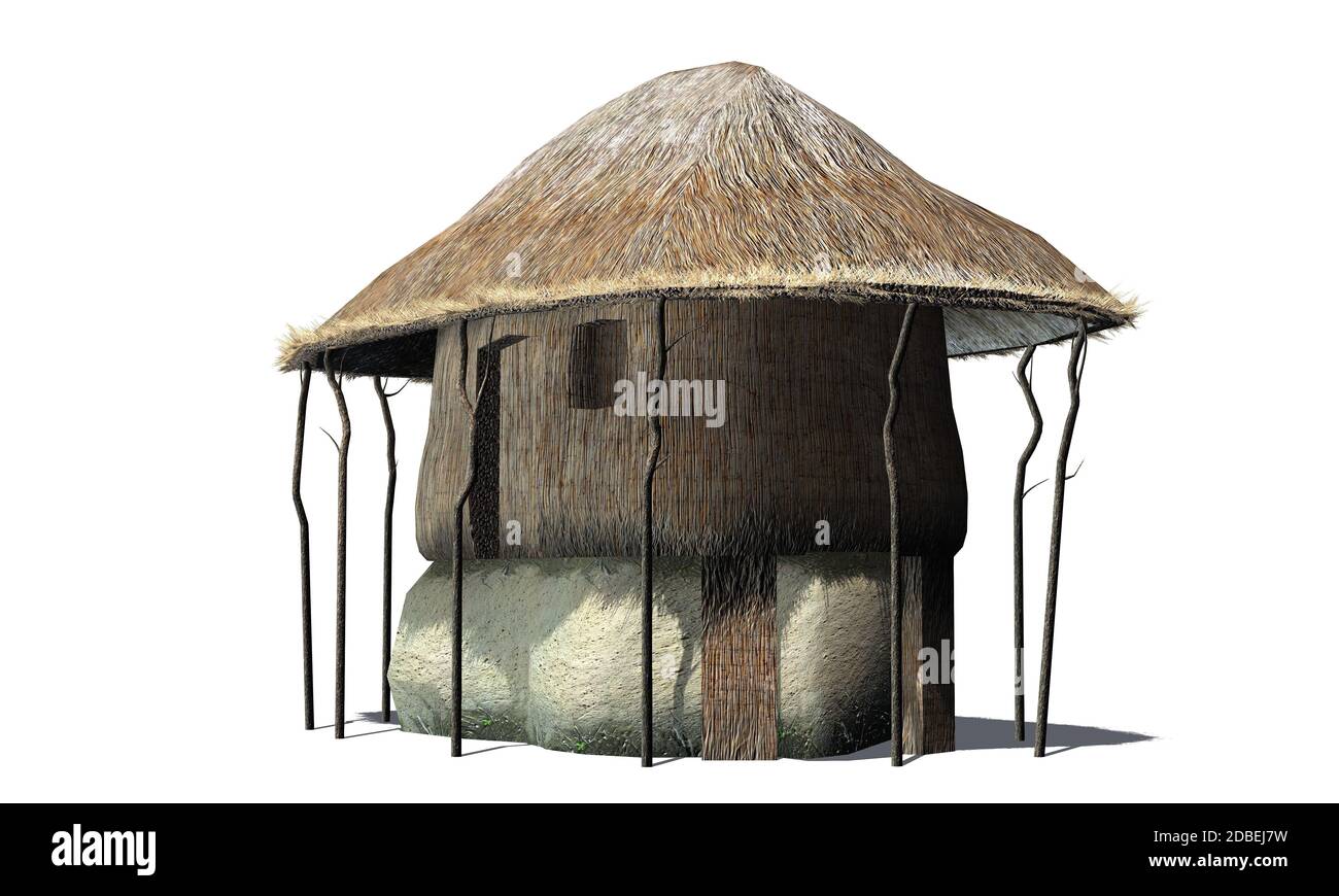Old thatched hut Cut Out Stock Images & Pictures - Alamy