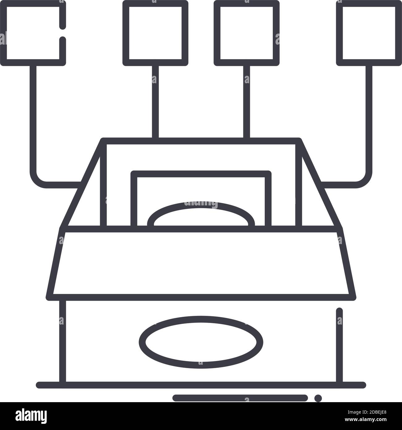 Product properties icon, linear isolated illustration, thin line vector, web design sign ...