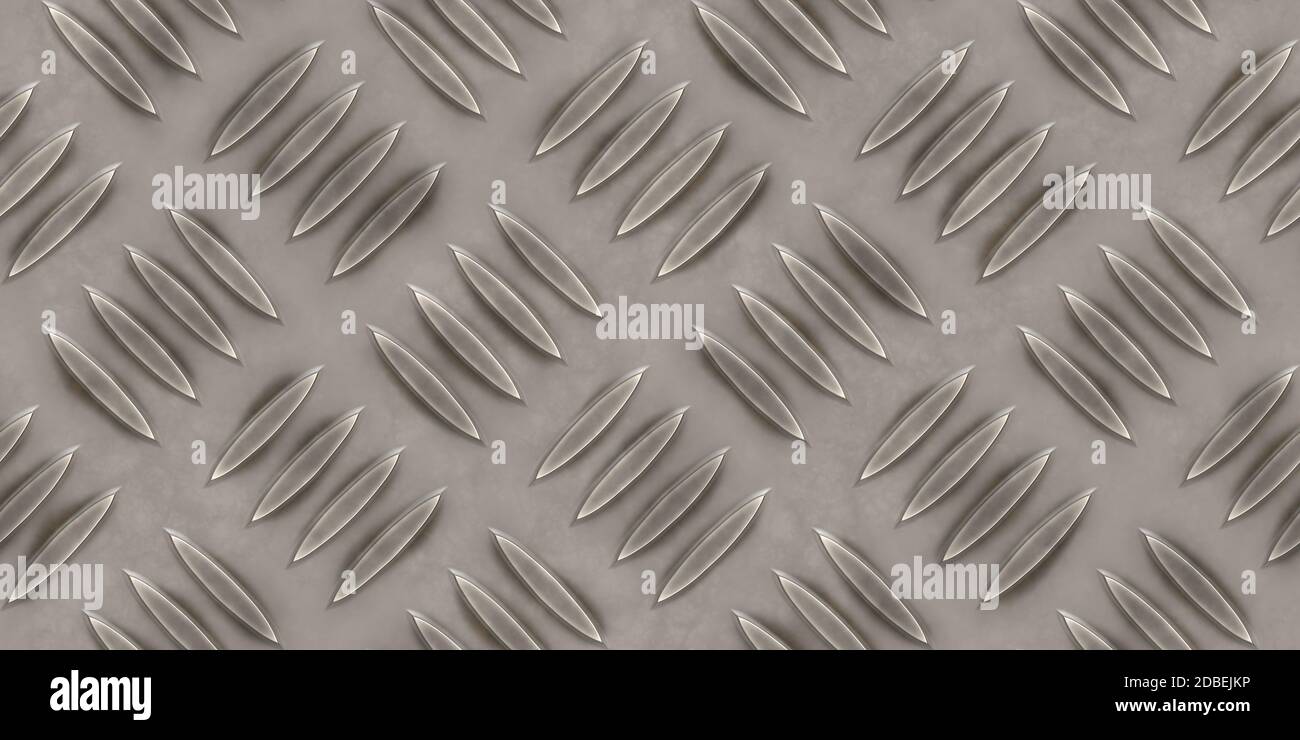 Seamless metallic diamond plate pattern surface. Dirty steel floor ...