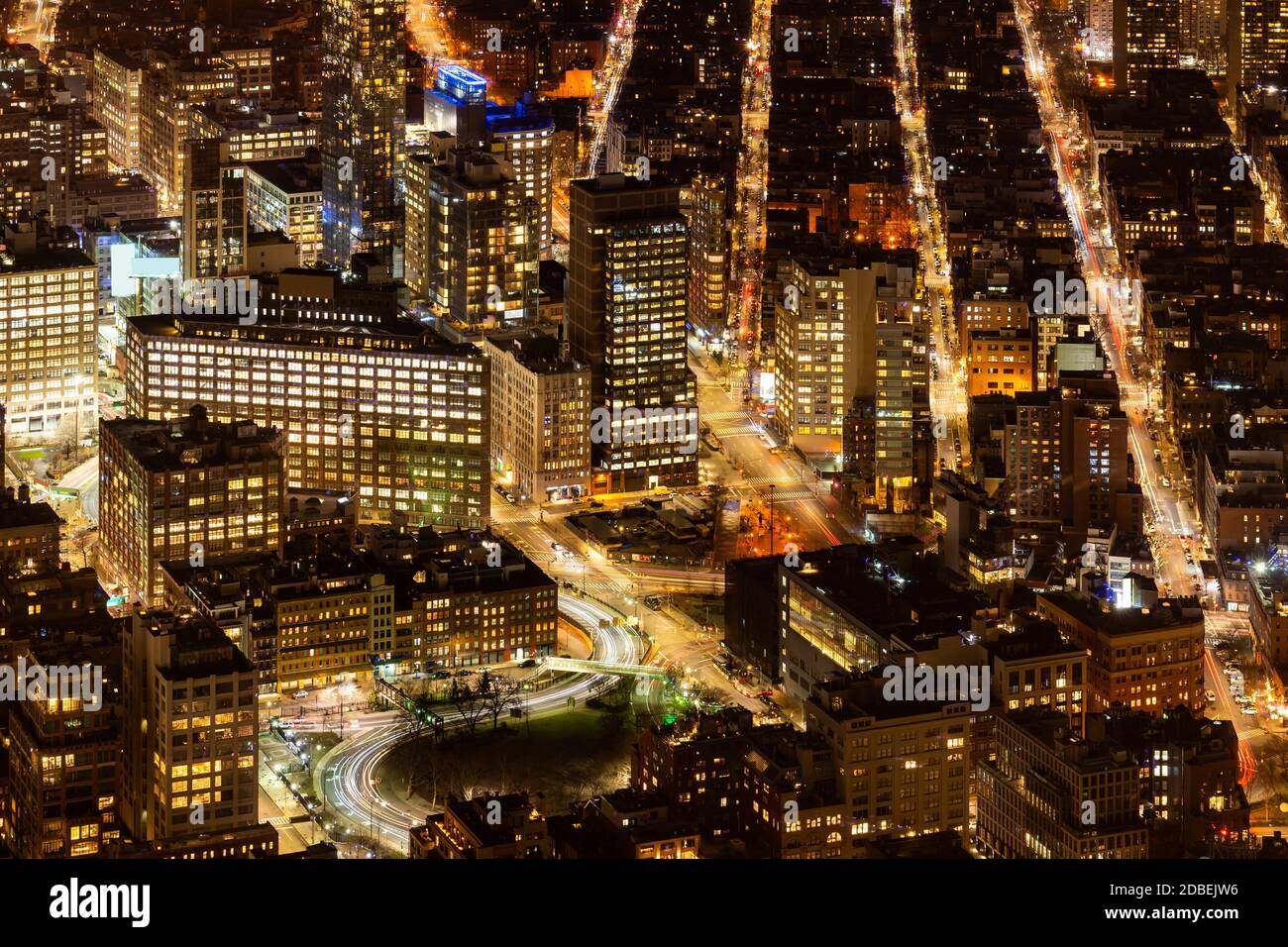 Aerial view of SOHO Chinatown in Lower Manhattan New York city New York ...