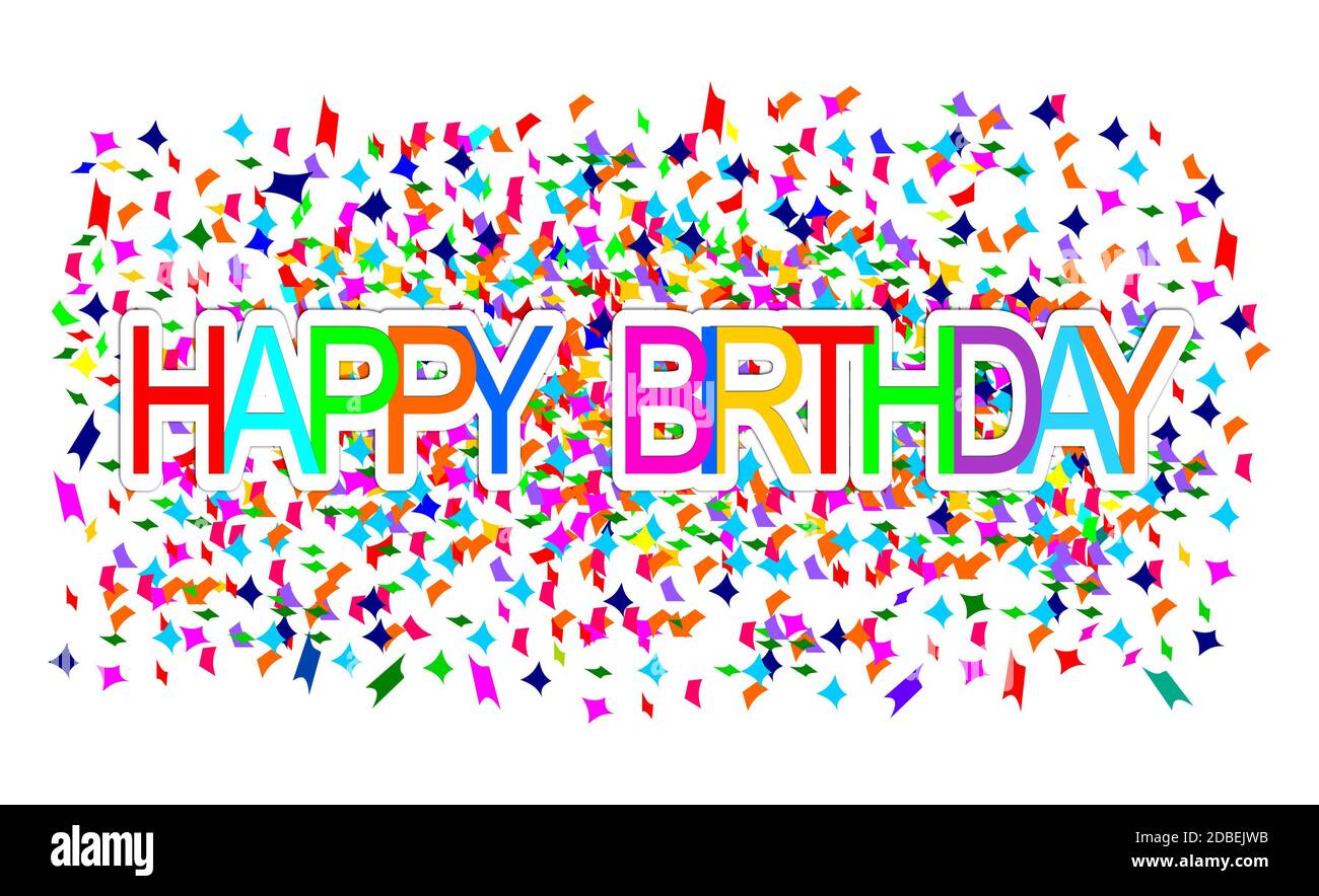 multi colored Happy Birthday Banner â€“ illustration Stock Photo - Alamy