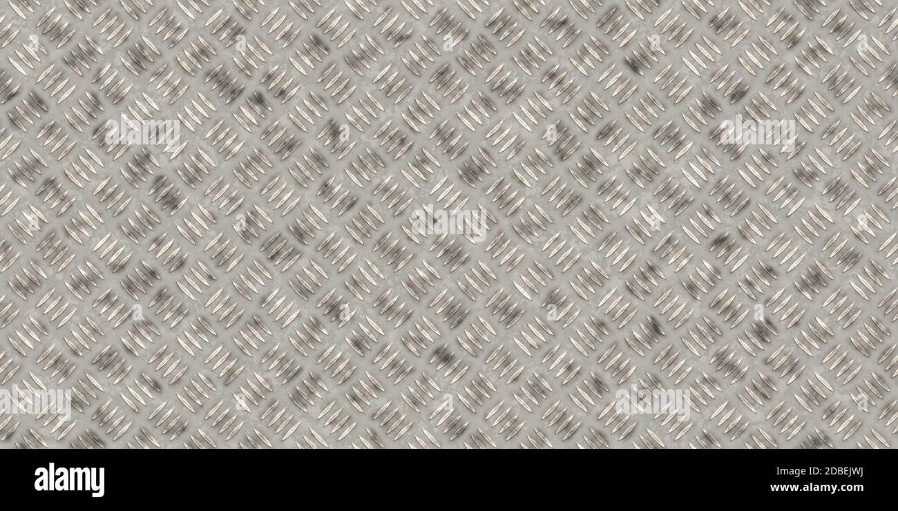 Seamless metallic diamond plate pattern surface. Dirty steel floor ...