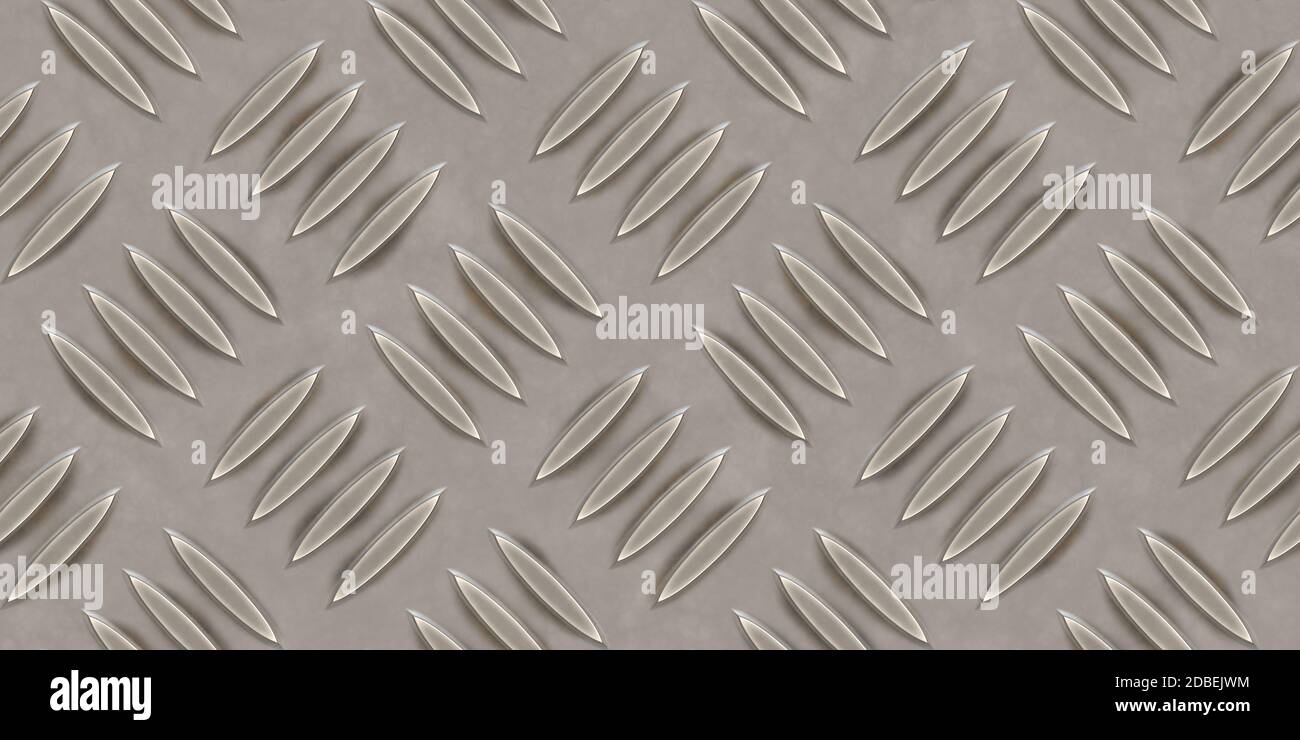 Seamless metallic diamond plate pattern surface. Dirty steel floor ...