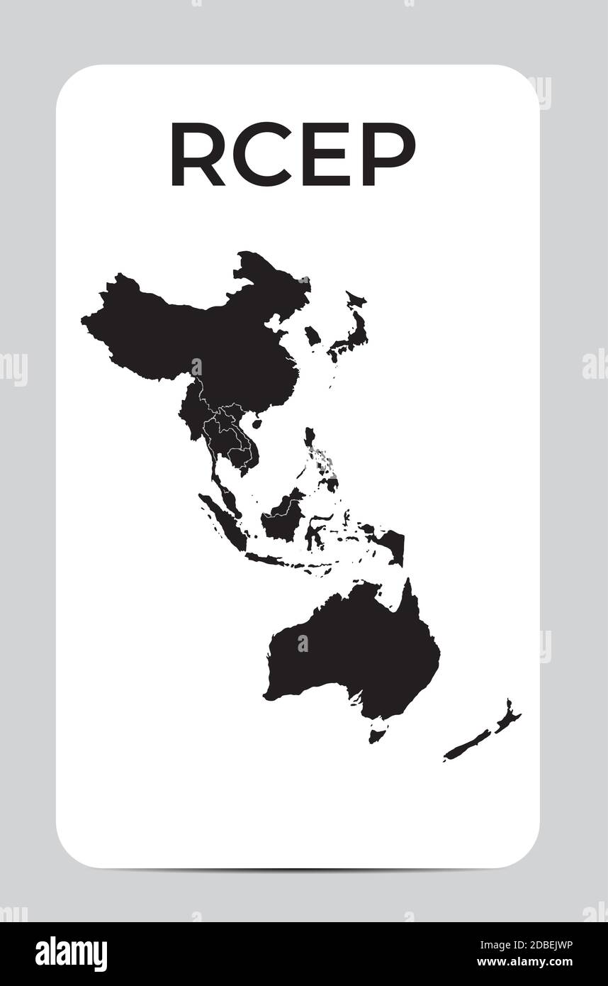 Modern Regional Comprehensive Economic Partnership (RCEP) map. Vector ...