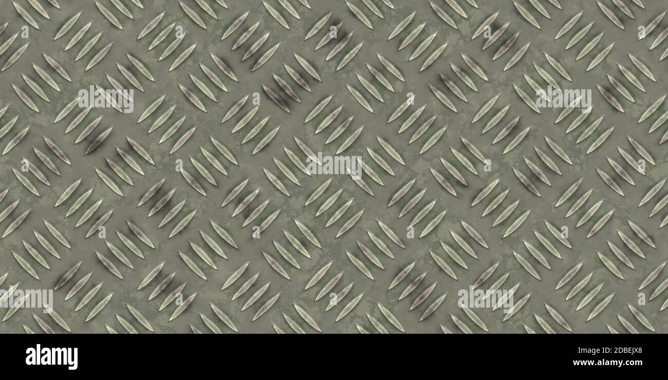 Seamless rusty military metallic diamond plate pattern surface. Dirty ...