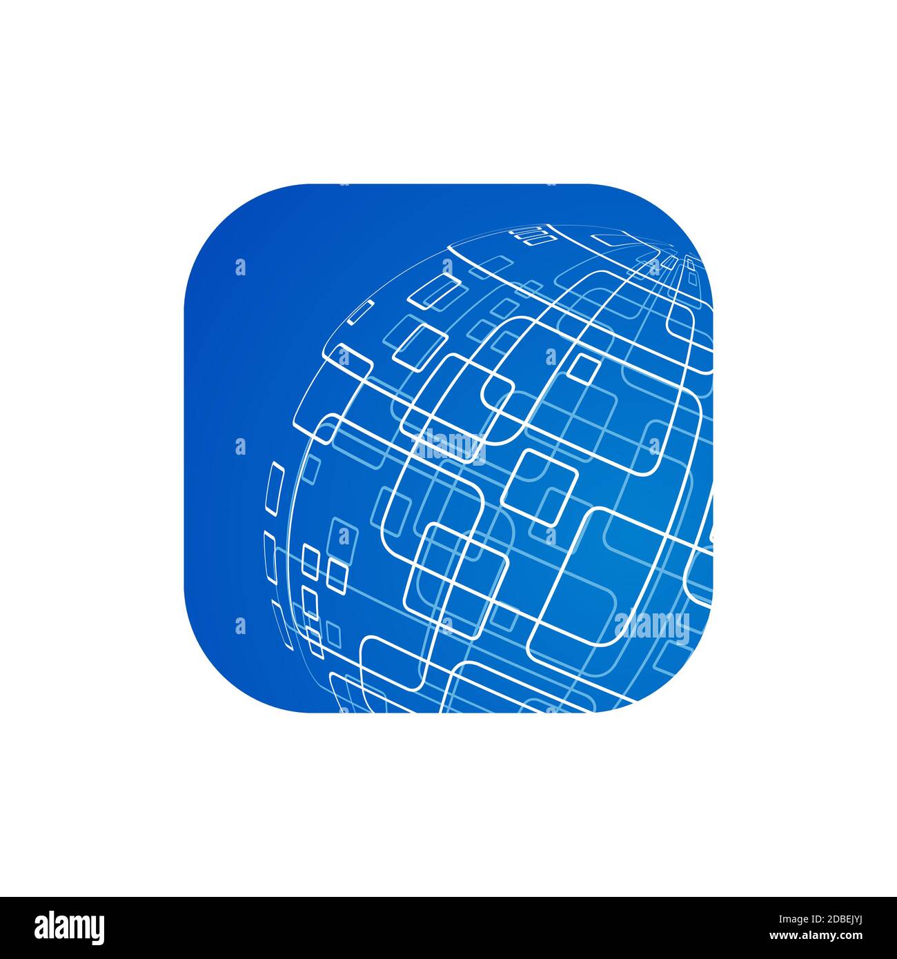 Vector modern techology icon on white background. global world backdrop ...