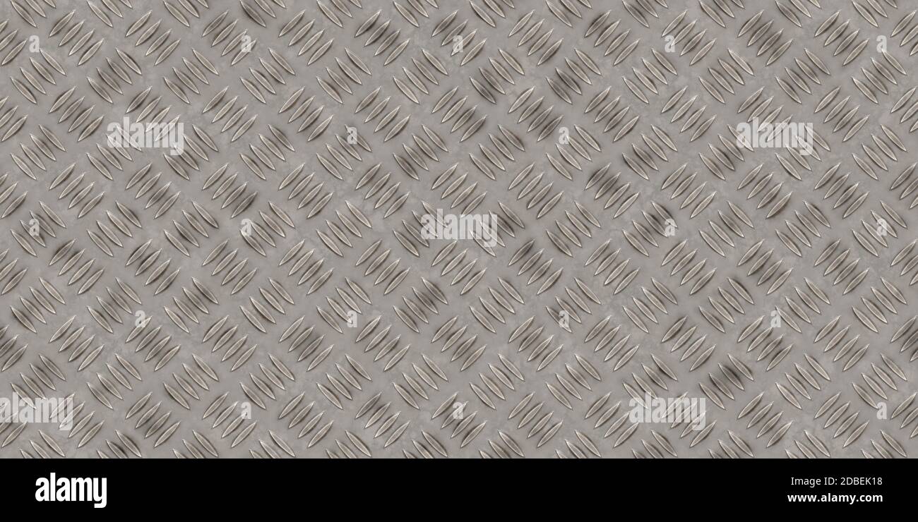 Seamless metallic diamond plate pattern surface. Dirty steel floor ...