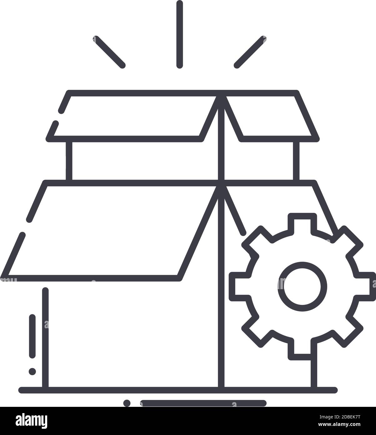 Product management icon, linear isolated illustration, thin line vector ...