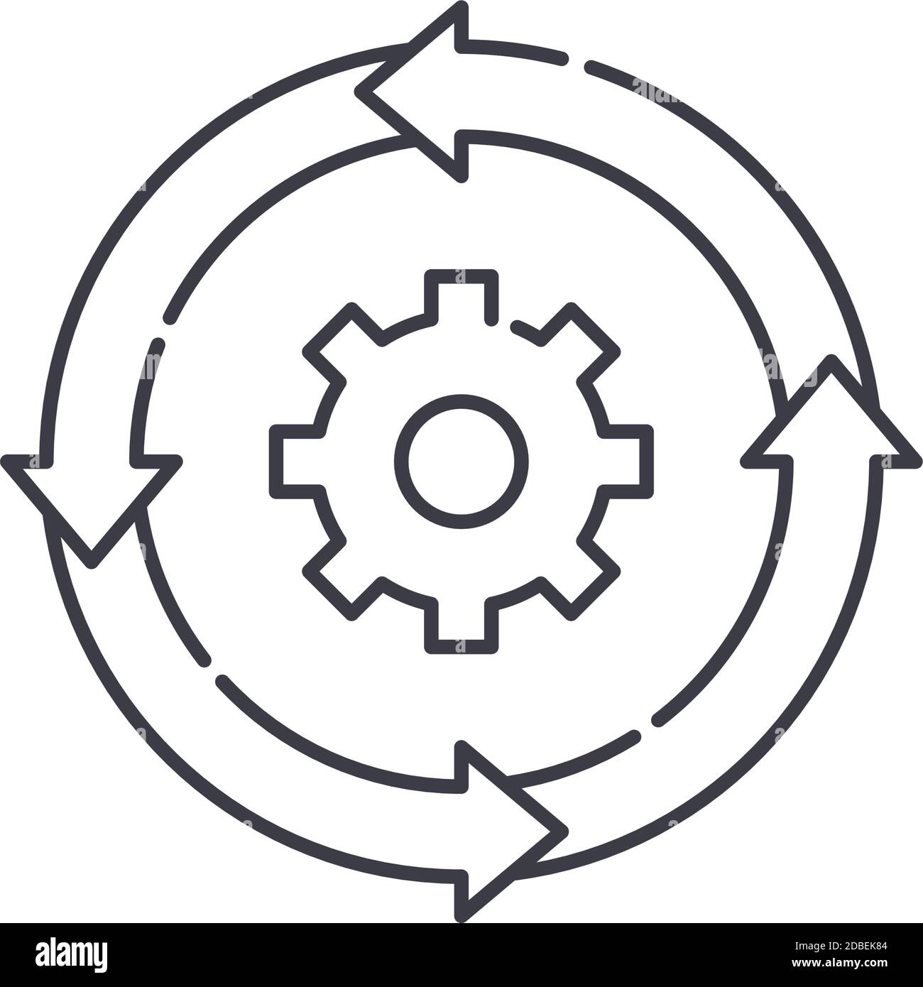 Iteration cycle icon, linear isolated illustration, thin line vector ...