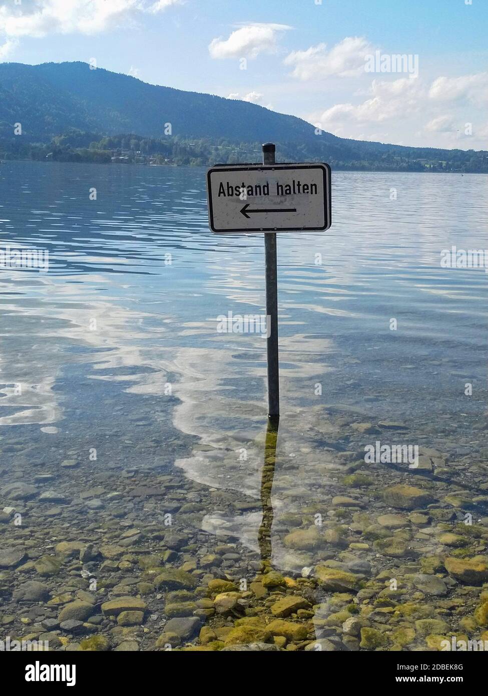 Abstand halten - german for keep distance Stock Photo - Alamy