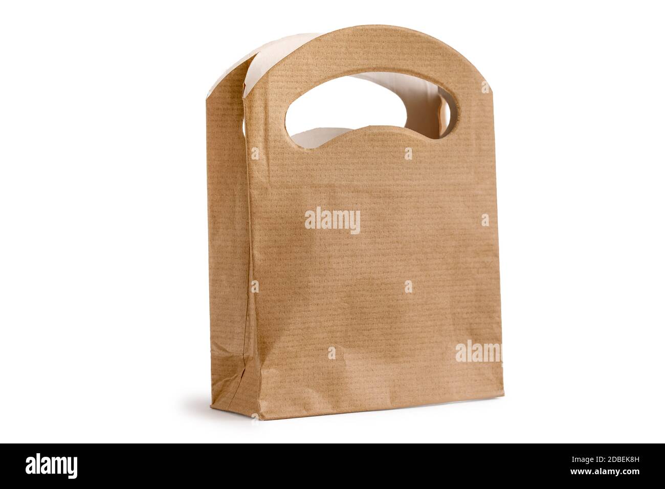 Kraft paper packaging bag, eco packaging on white background Stock ...