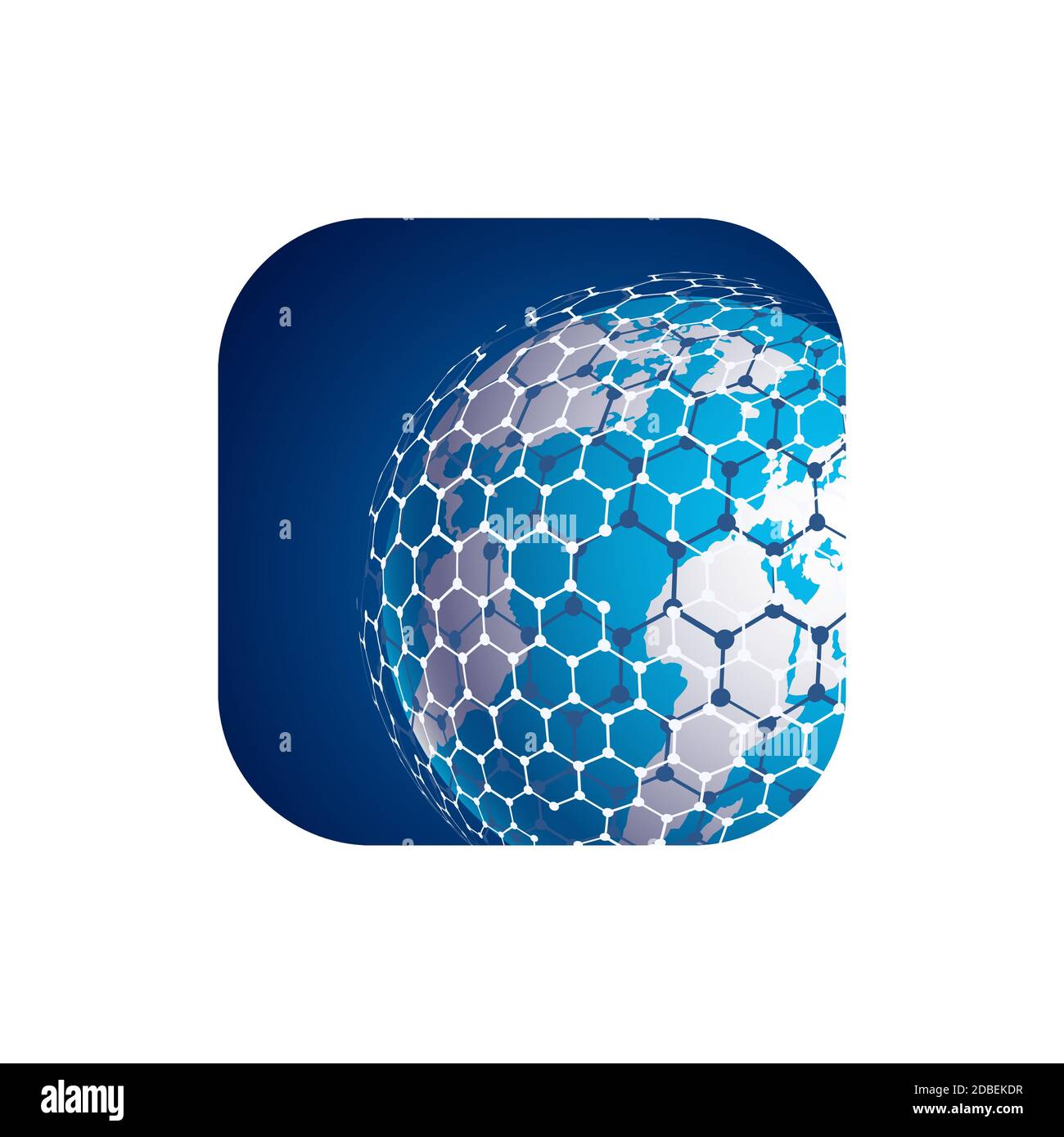 Vector modern techology icon on white background. global world backdrop ...