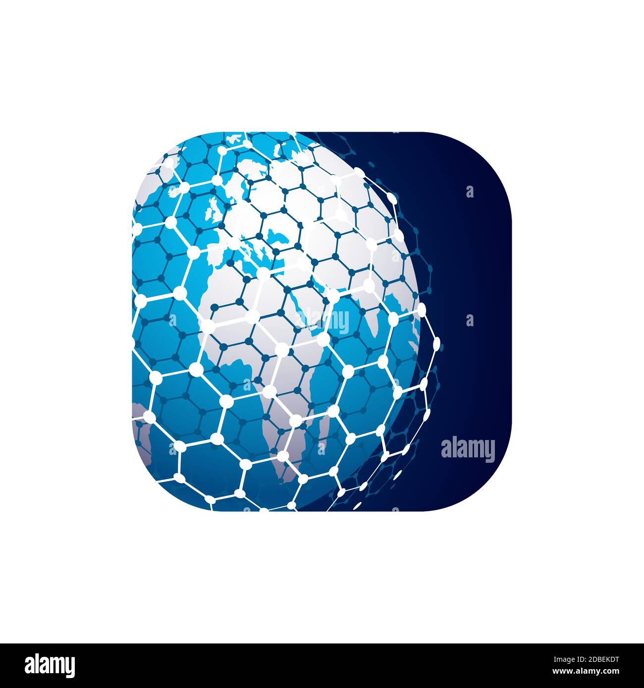 Vector modern techology icon on white background. global world backdrop ...