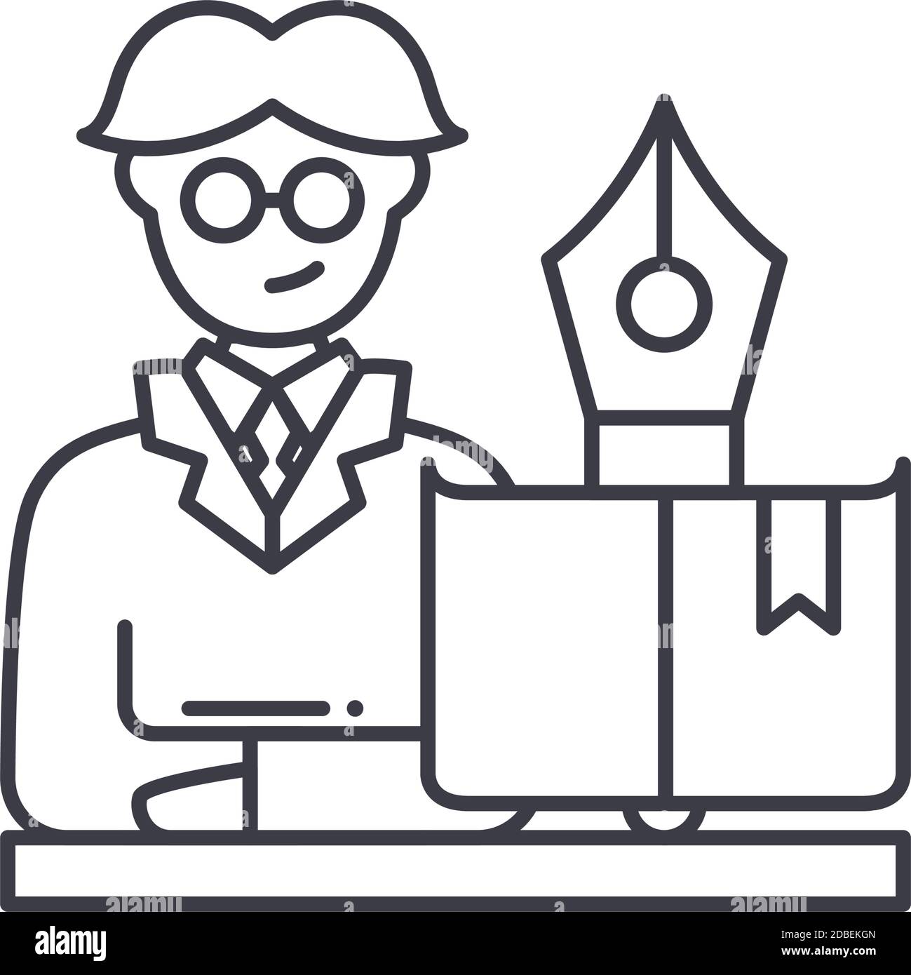 Professor icon, linear isolated illustration, thin line vector, web ...