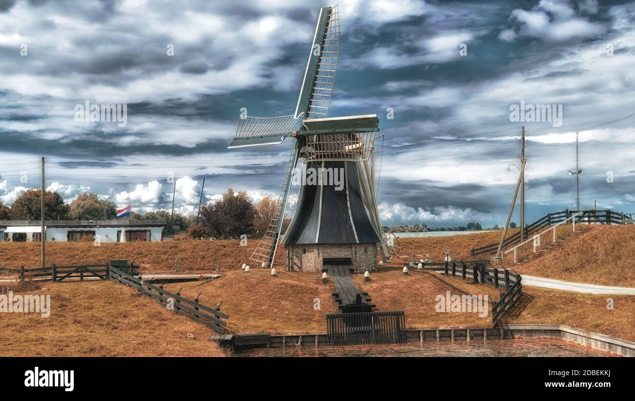 Windmill with sun star hi-res stock photography and images - Alamy
