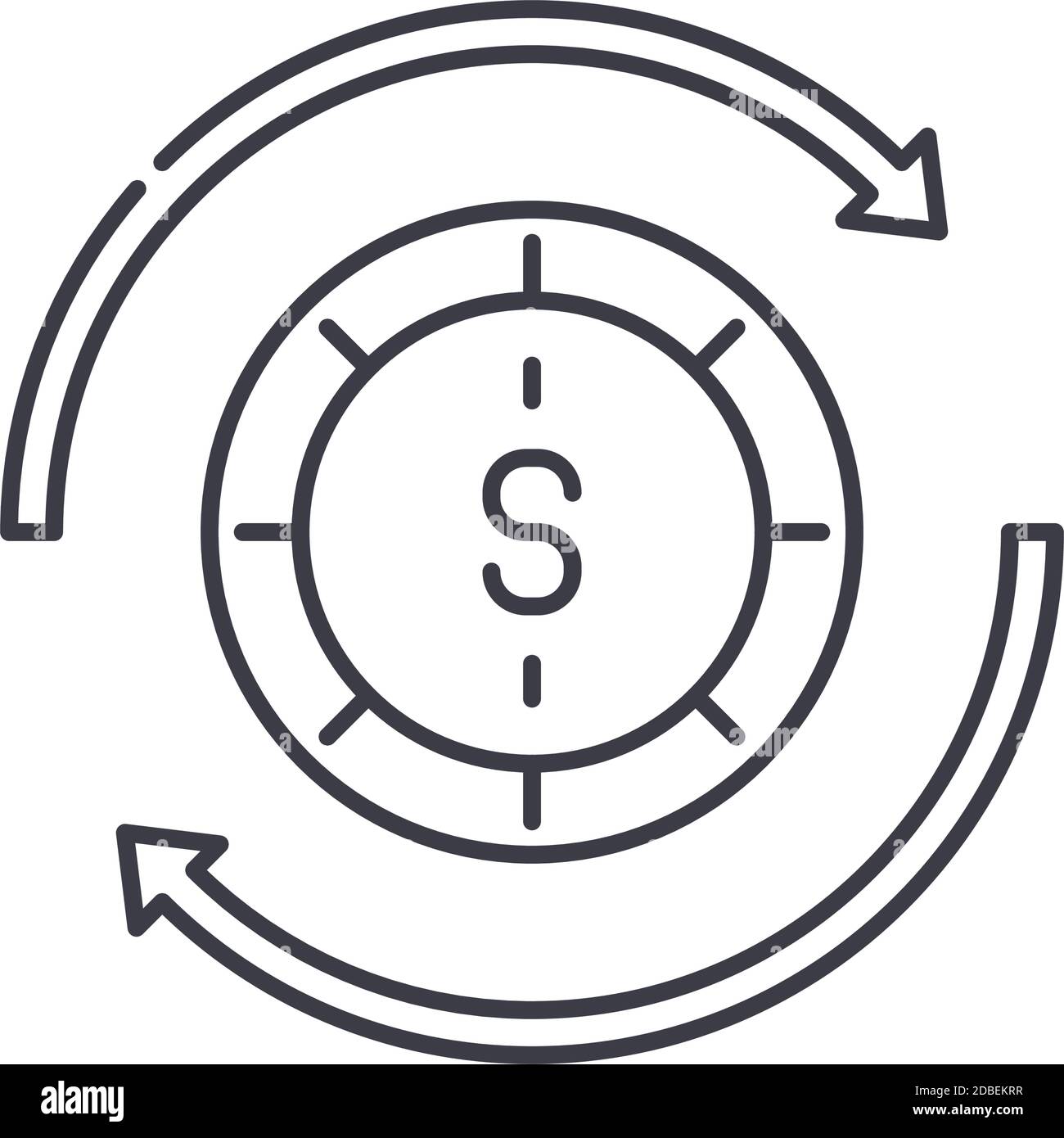 Rate of return icon, linear isolated illustration, thin line vector ...