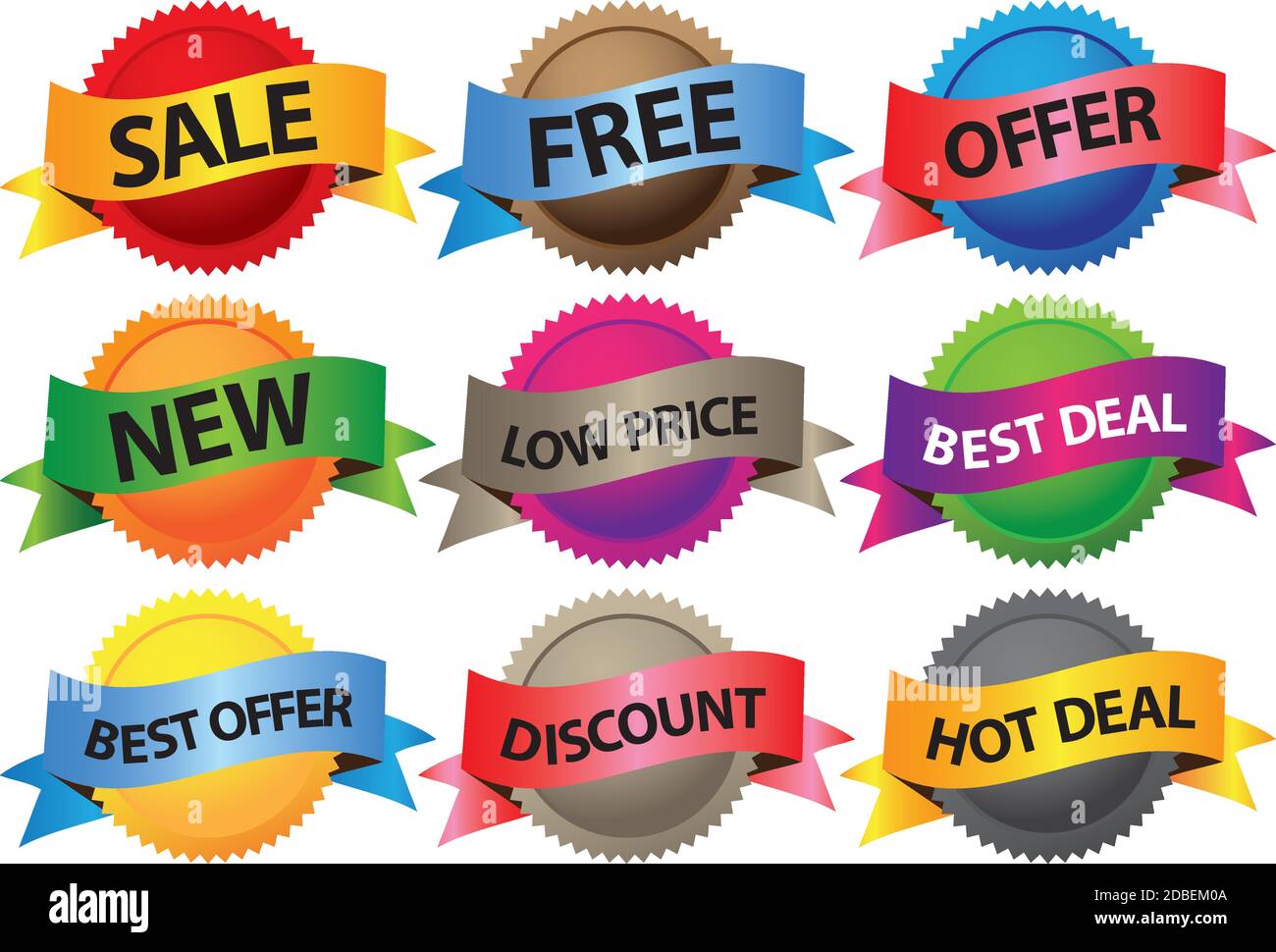 A set of vector labels with business selling messages Stock Vector ...