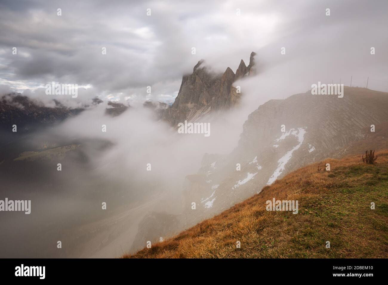Wonderful landscape, Seceda peak of the Dolomites Alps in Italy Stock ...
