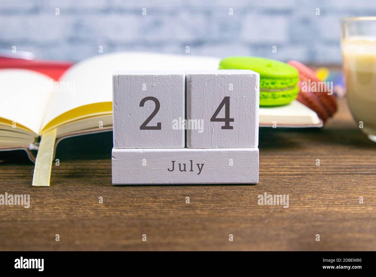 July 24 on the wooden calendar.The twenty-fourth day of the summer ...