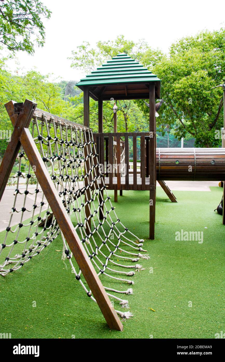 children Stairs Slides Playground equipment Stock Photo - Alamy