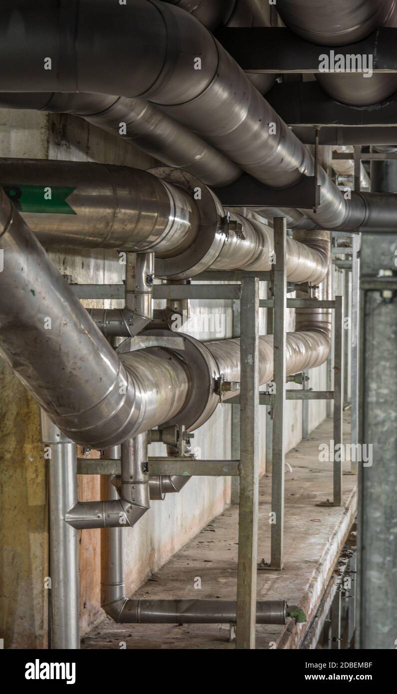 Big pipe under the building underground Stock Photo - Alamy