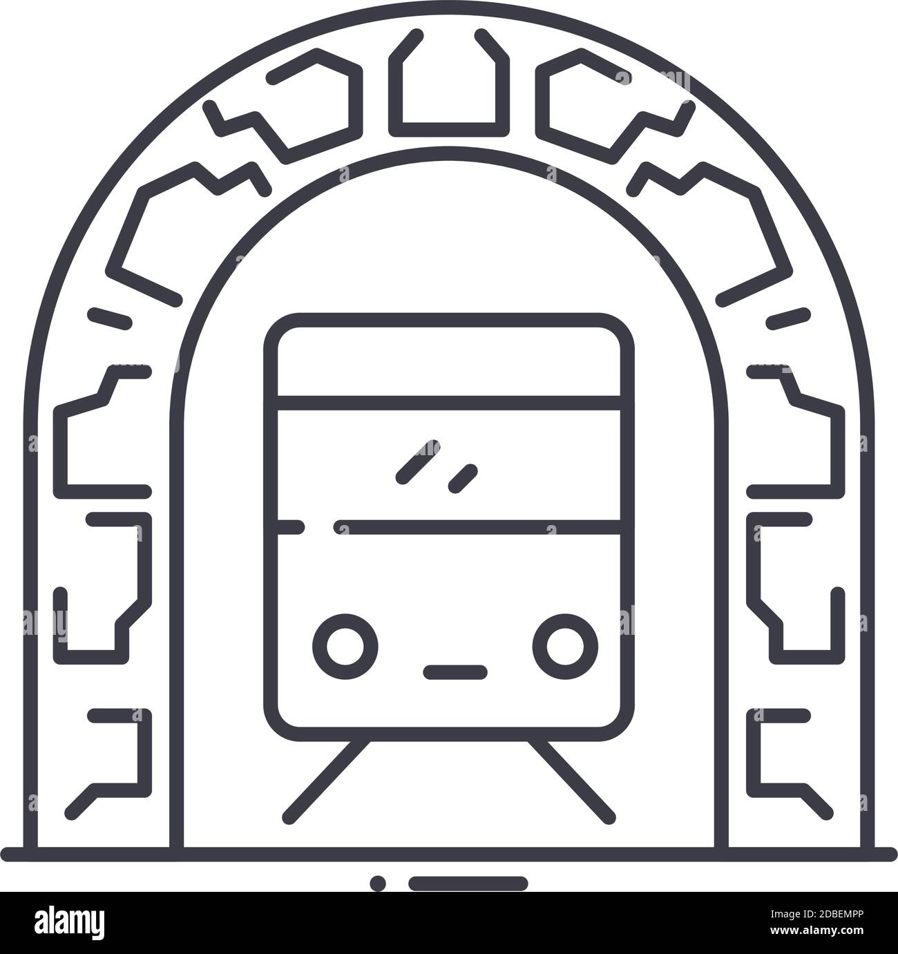 Railway icon, linear isolated illustration, thin line vector, web design sign, outline concept ...