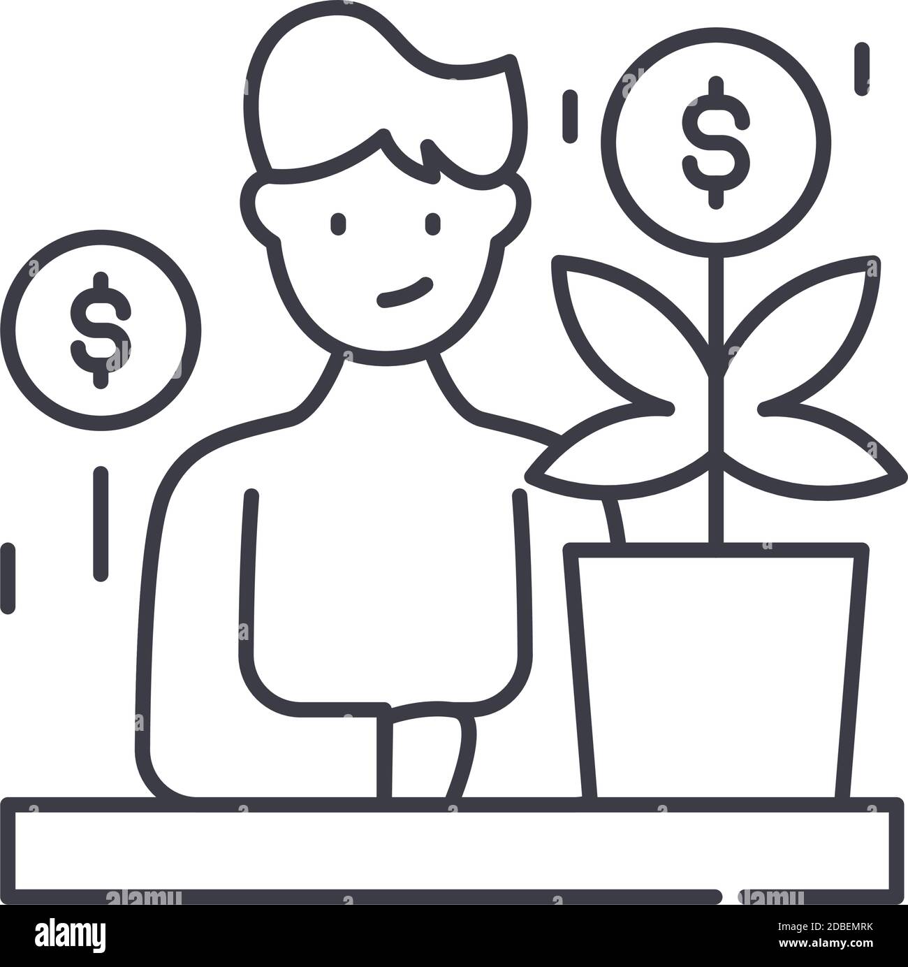 Compensation management icon, linear isolated illustration, thin line ...