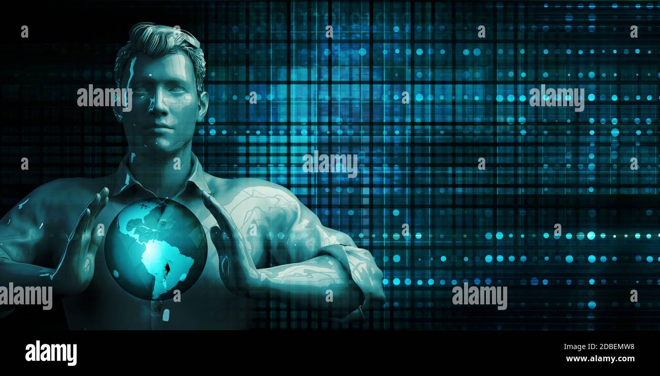 Youth Holding Globe Future Technology Theme Concept Stock Photo - Alamy