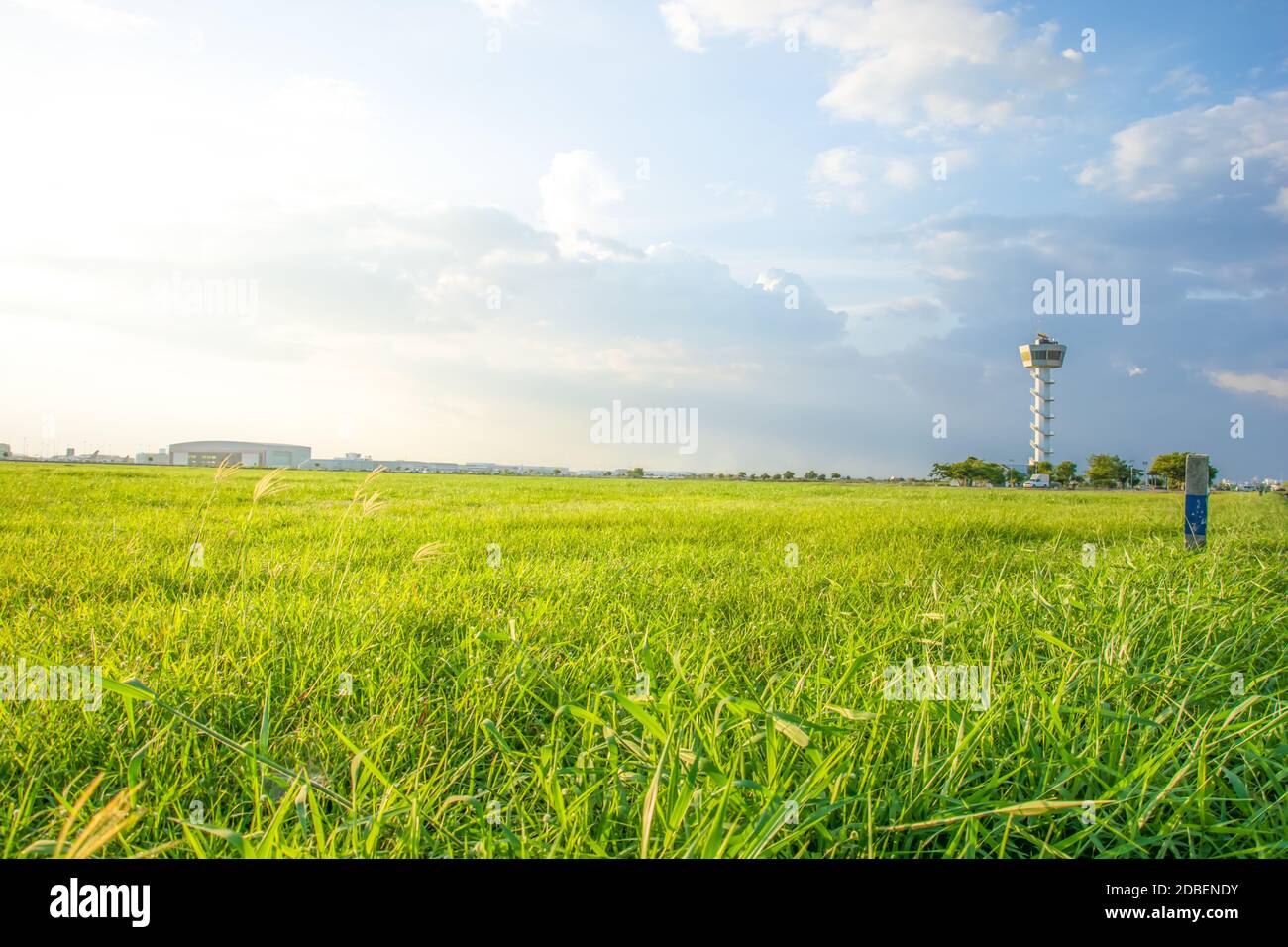 Air Traffic Control tower Sunset Sky Stock Photo - Alamy