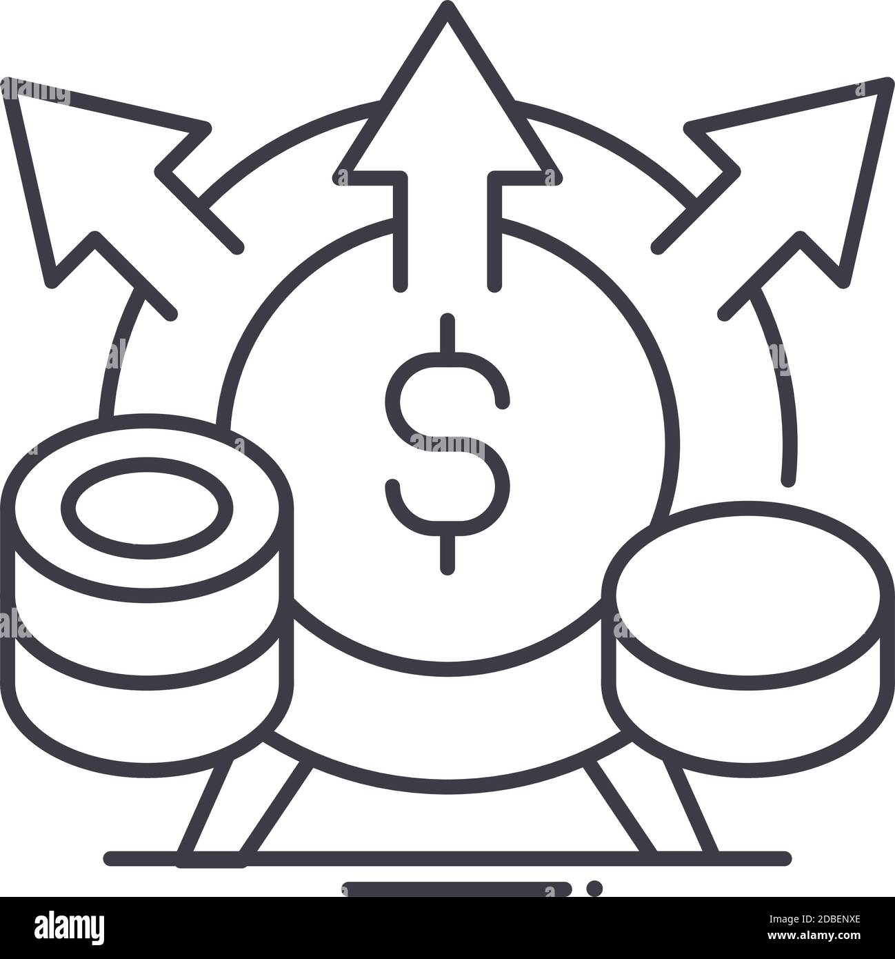 Profit margin icon, linear isolated illustration, thin line vector, web ...