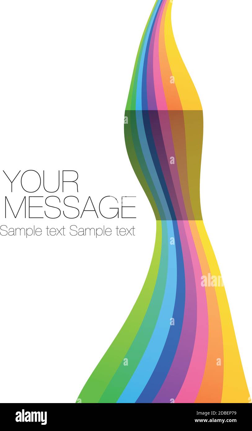 Contemporary visual design template of page layout with folded rainbow ...