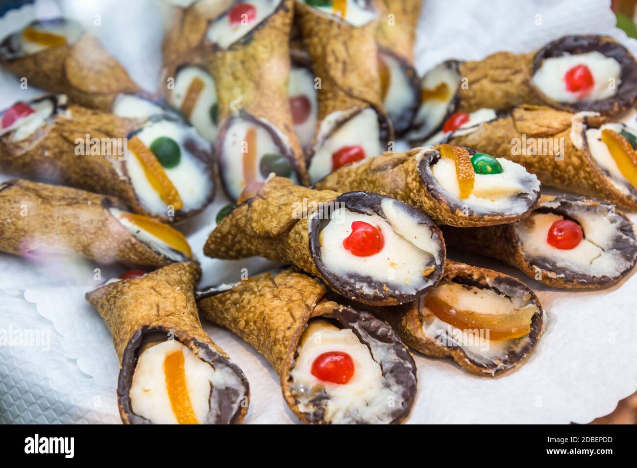 Sicilian Cannoli - traditional italian dessert with ricotta cheese and ...