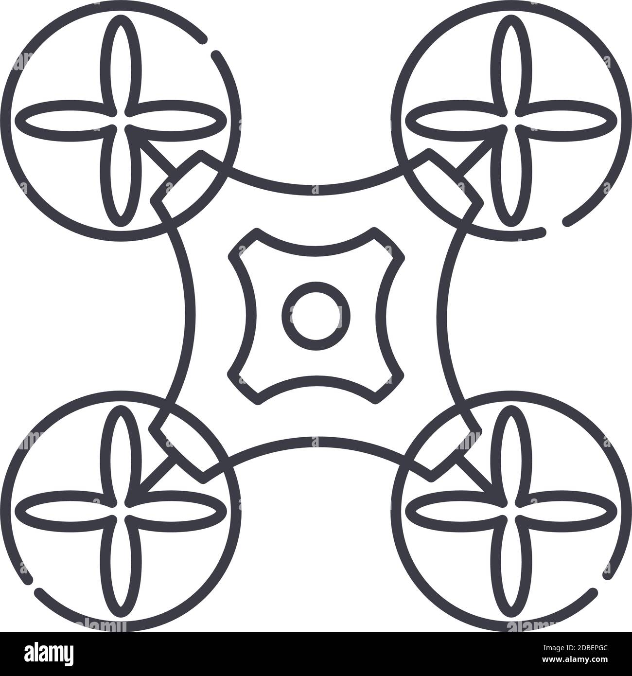 Quadcopter icon, linear isolated illustration, thin line vector, web ...