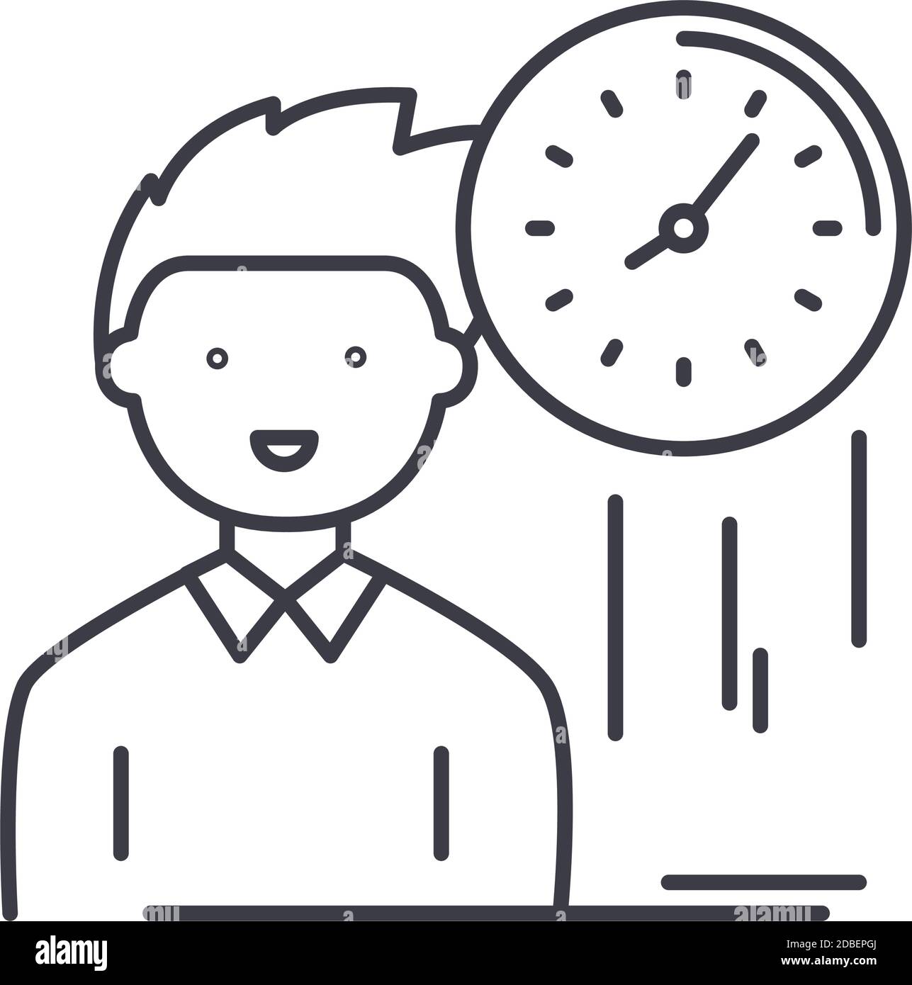 Punctuality icon, linear isolated illustration, thin line vector, web ...