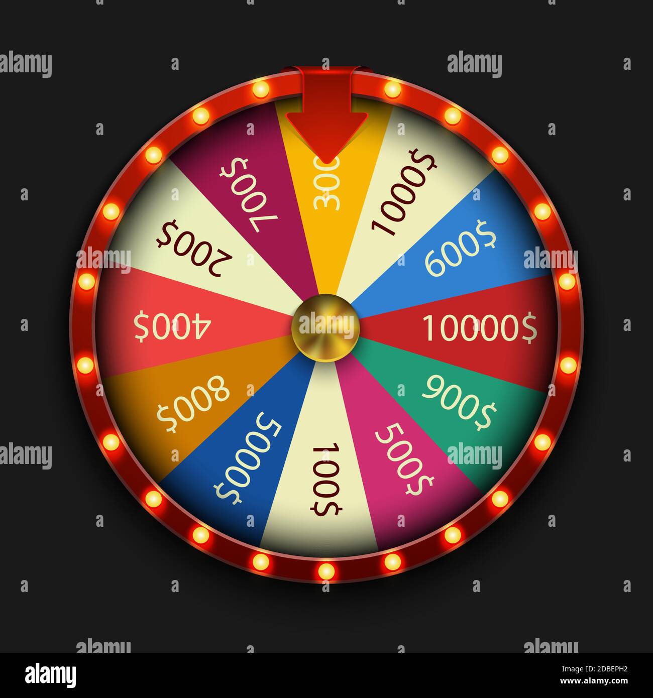 Vector modern fortune wheel on black background Stock Vector Image ...