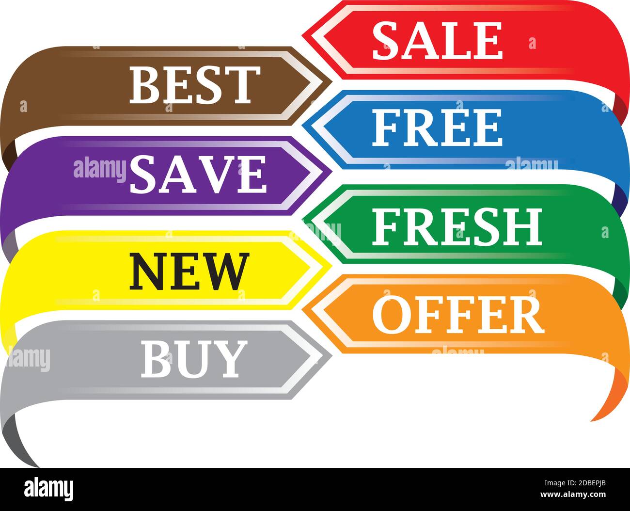 Colorful discount labels with different sale messages. Vector ...