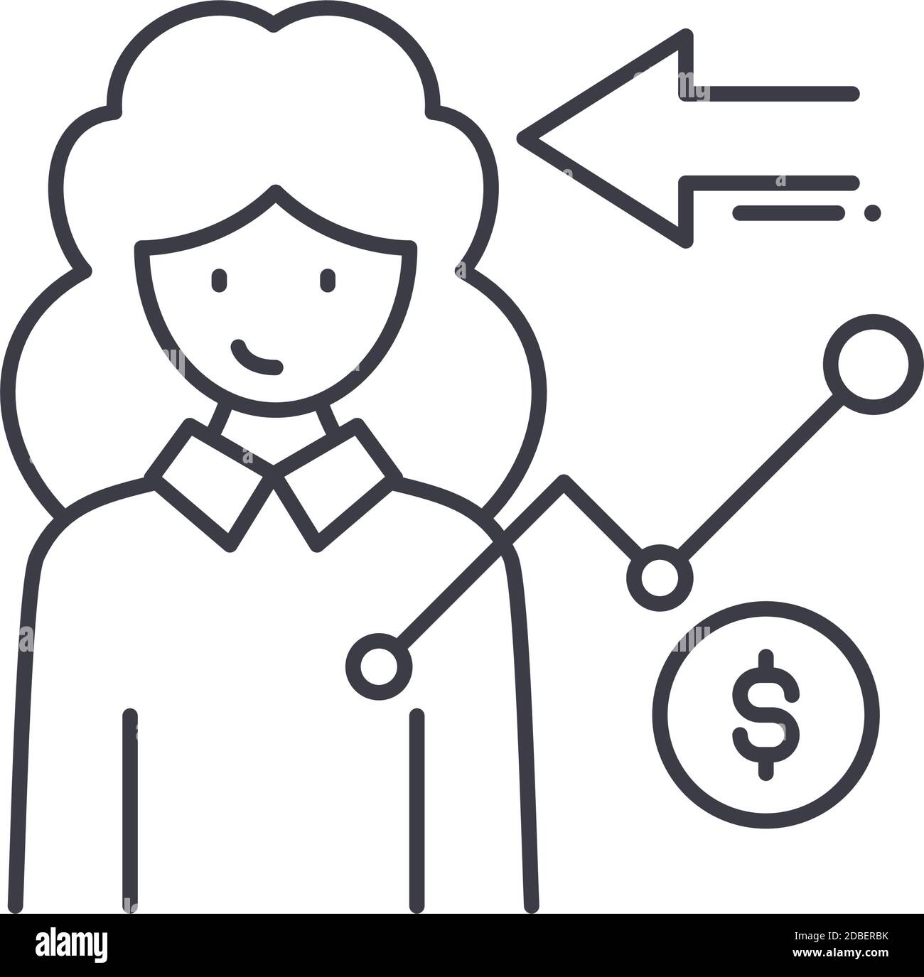 Compensation plan icon, linear isolated illustration, thin line vector ...