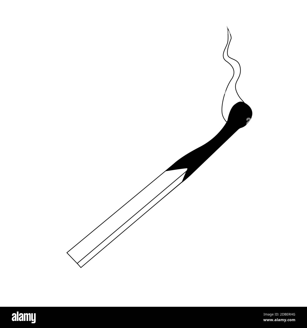 Lit Matchstick, Burning Matchstick Vector Art Illustration Stock Vector ...