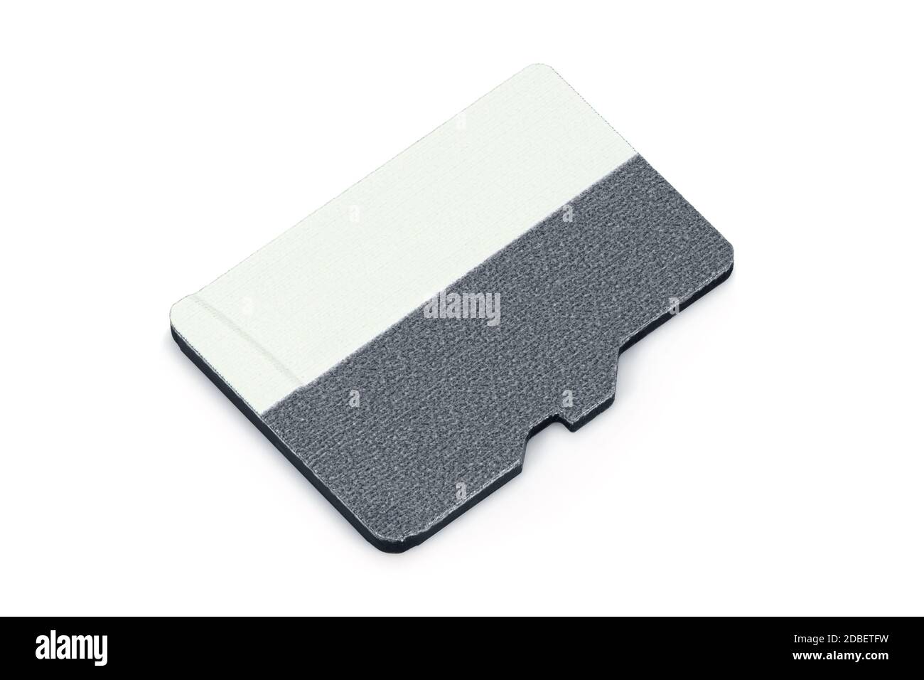 Blank micro SD memory card isolated on white background with clipping ...