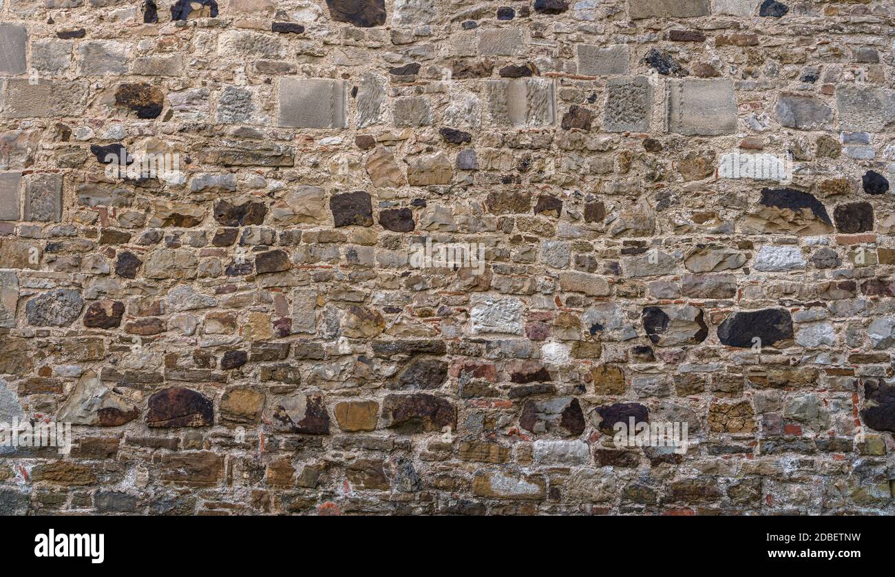 Very old, gray brown stone wall Stock Photo - Alamy