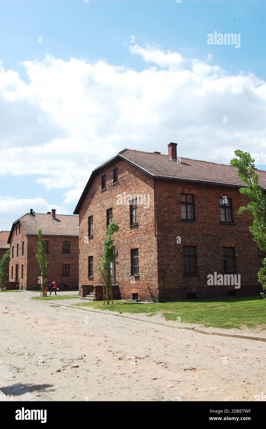 Exterior of barracks at Auschwitz concentration camp Stock Photo - Alamy